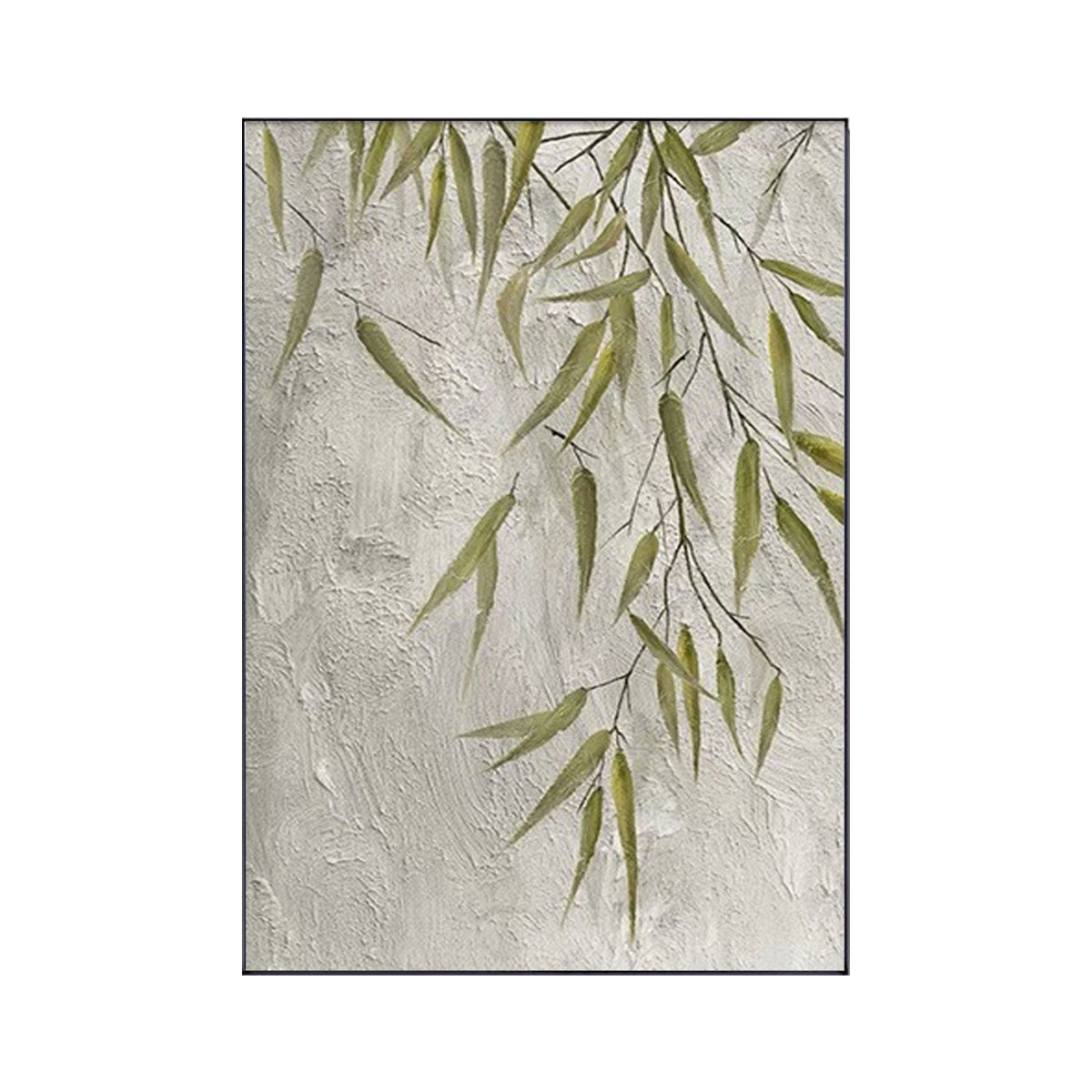 Arteleer | Willow Breeze Botanical Green Leaf Abstract Painting