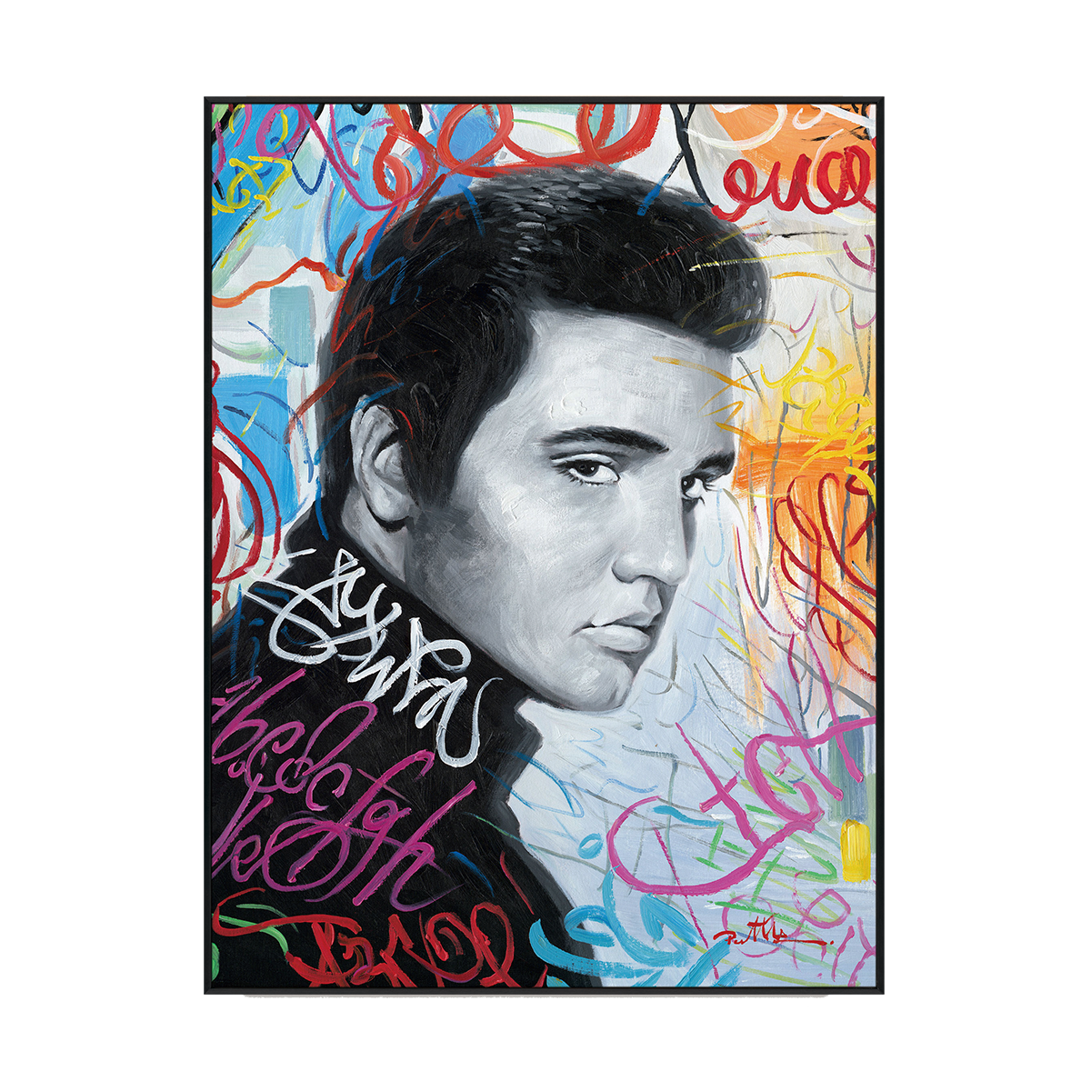 Arteleer | Graffiti Legend Black White Portrait Painting