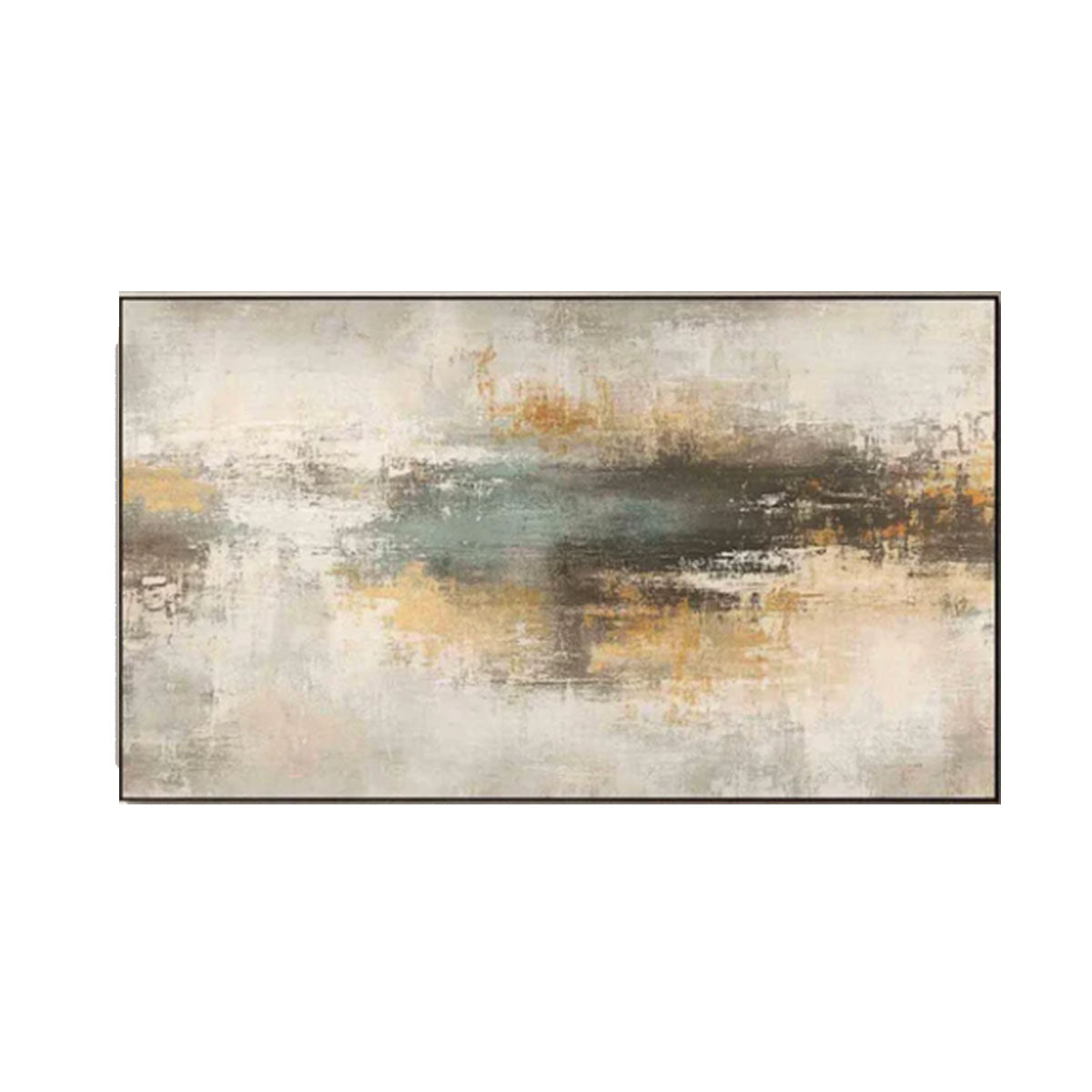 Arteleer Abstract Wall Art – Neutral Horizon Mist Painting for Modern Décor
