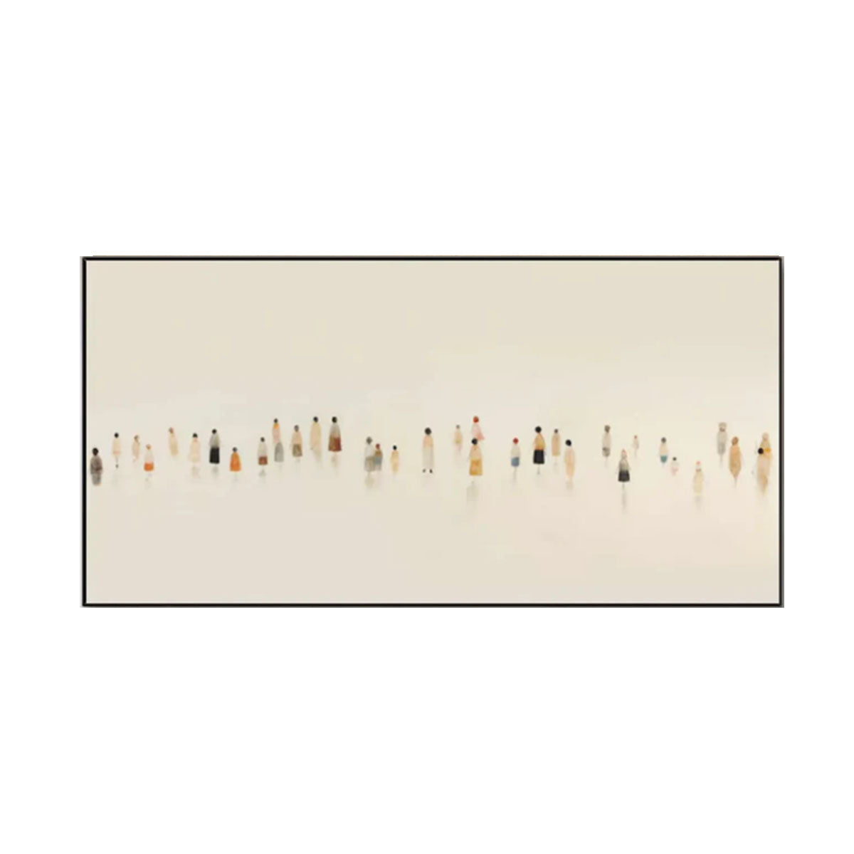 Arteleer Minimalist Wall Art – Neutral Silent Crowd Abstract Painting